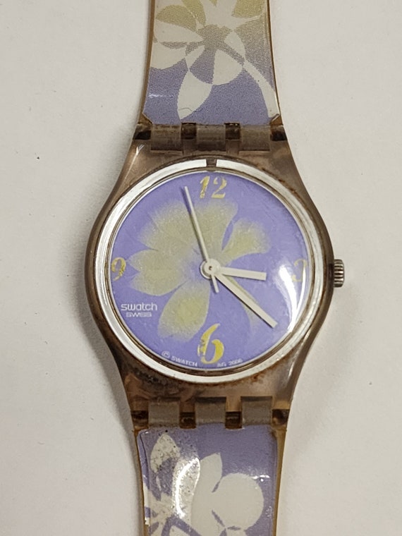 Swatch Flower Dial Strap Swiss Quartz Watch - Gem
