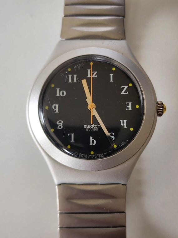 Swatch Irony Crazy Alphabets Black Dial Aluminum Quar… - Gem