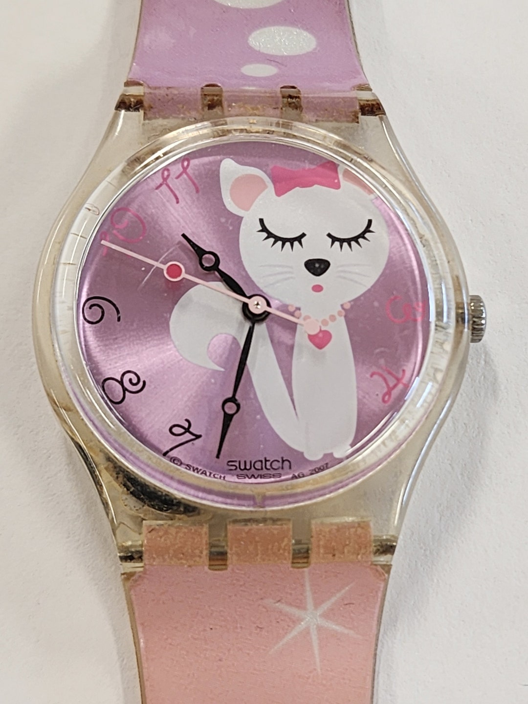 Swatch Vintage Pink Kiss Kiss Cat Swiss Quartz Watch - Etsy