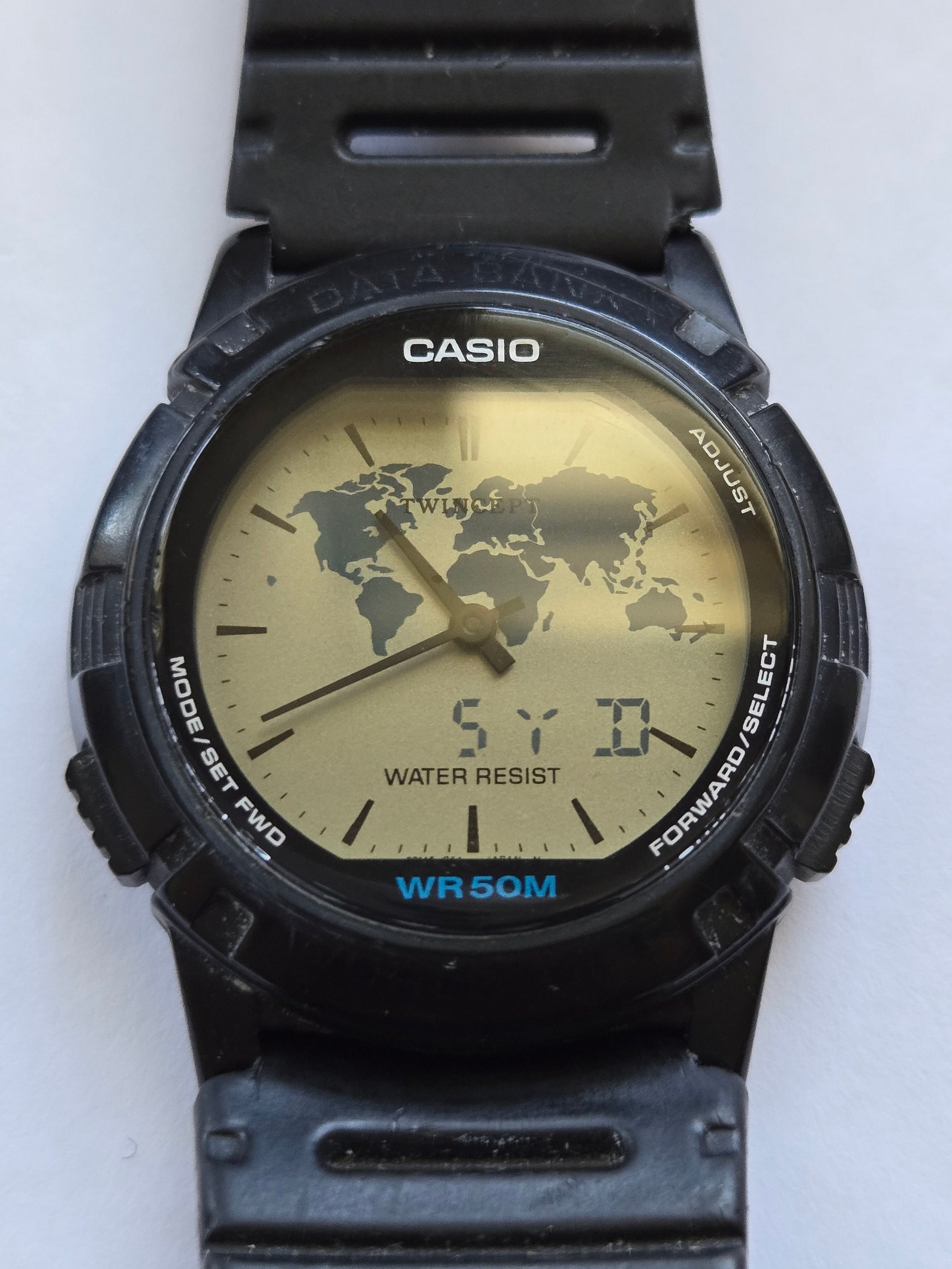 Casio World Time Twincept Digital Analog Quartz Watch-abx-20 1349 - Etsy