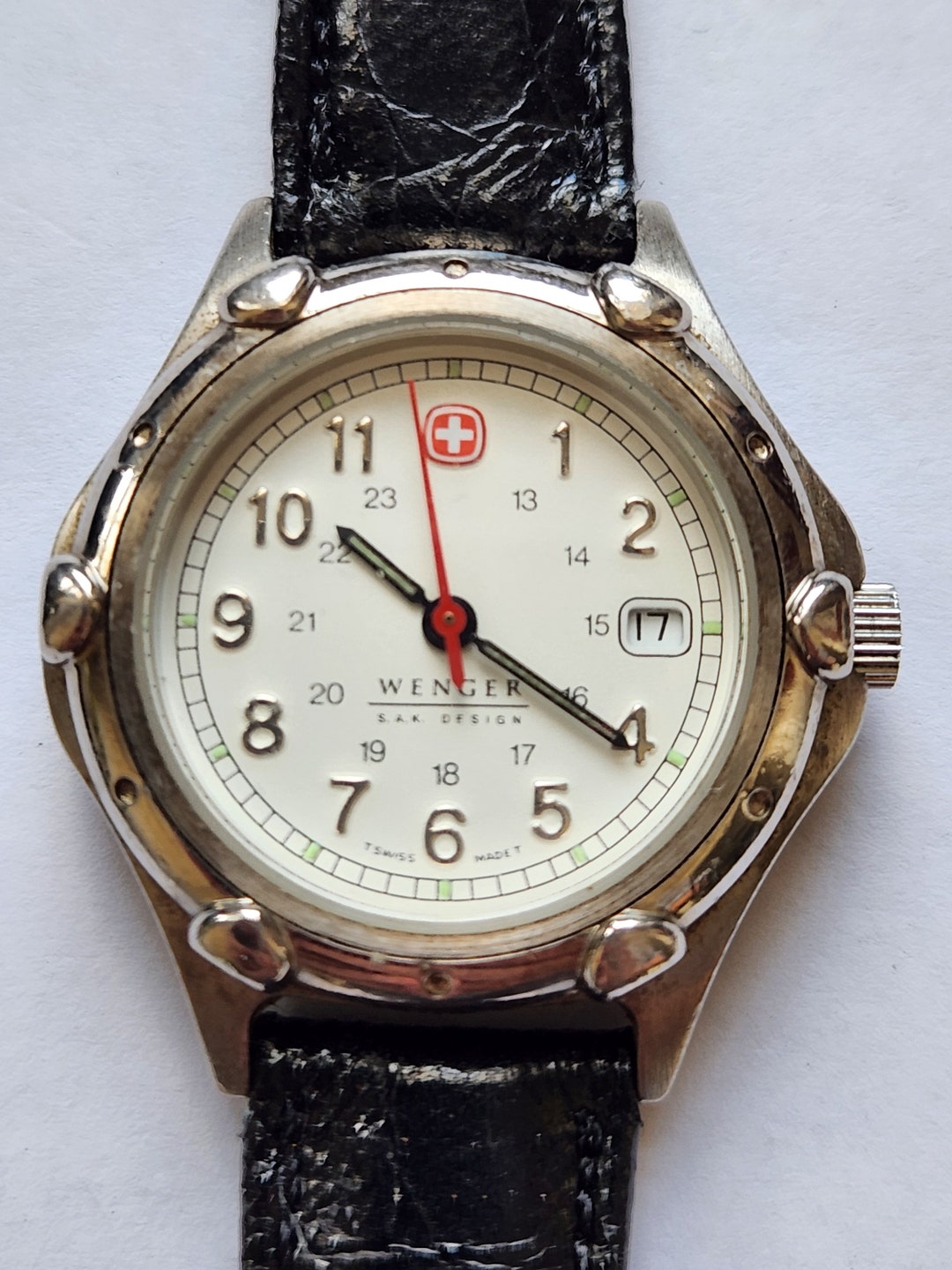 Wenger White Dial Date Swiss Quartz Watch-093-0690 - Etsy