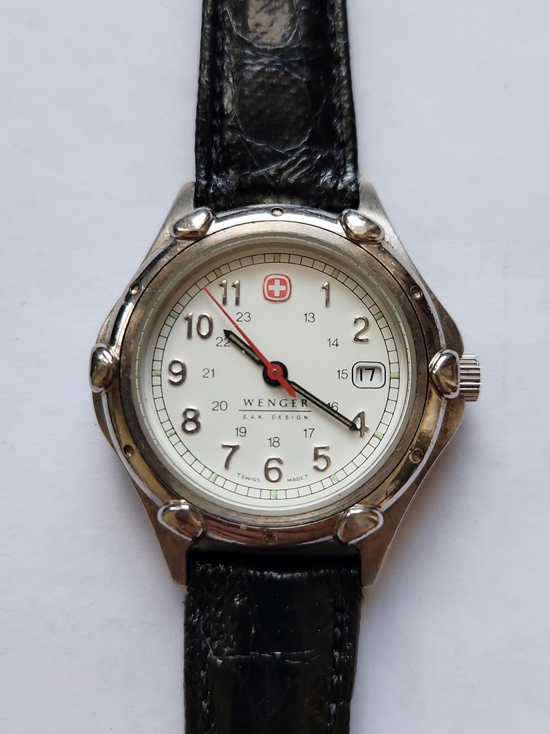 Wenger White Dial Date Swiss Quartz Watch-093-0690 - Etsy