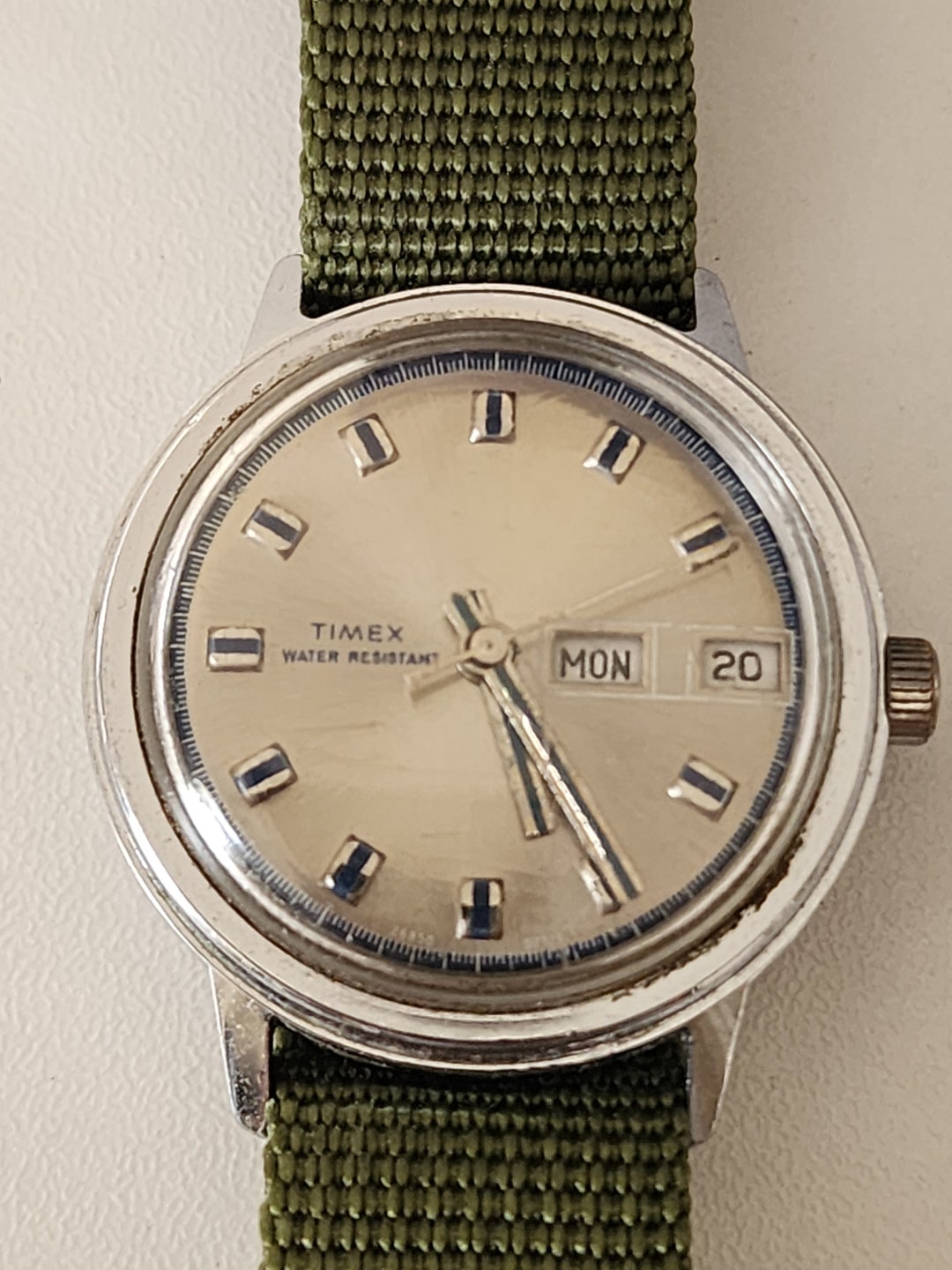 Timex Viscount Silver Dial Day Date Manual Watch - Etsy