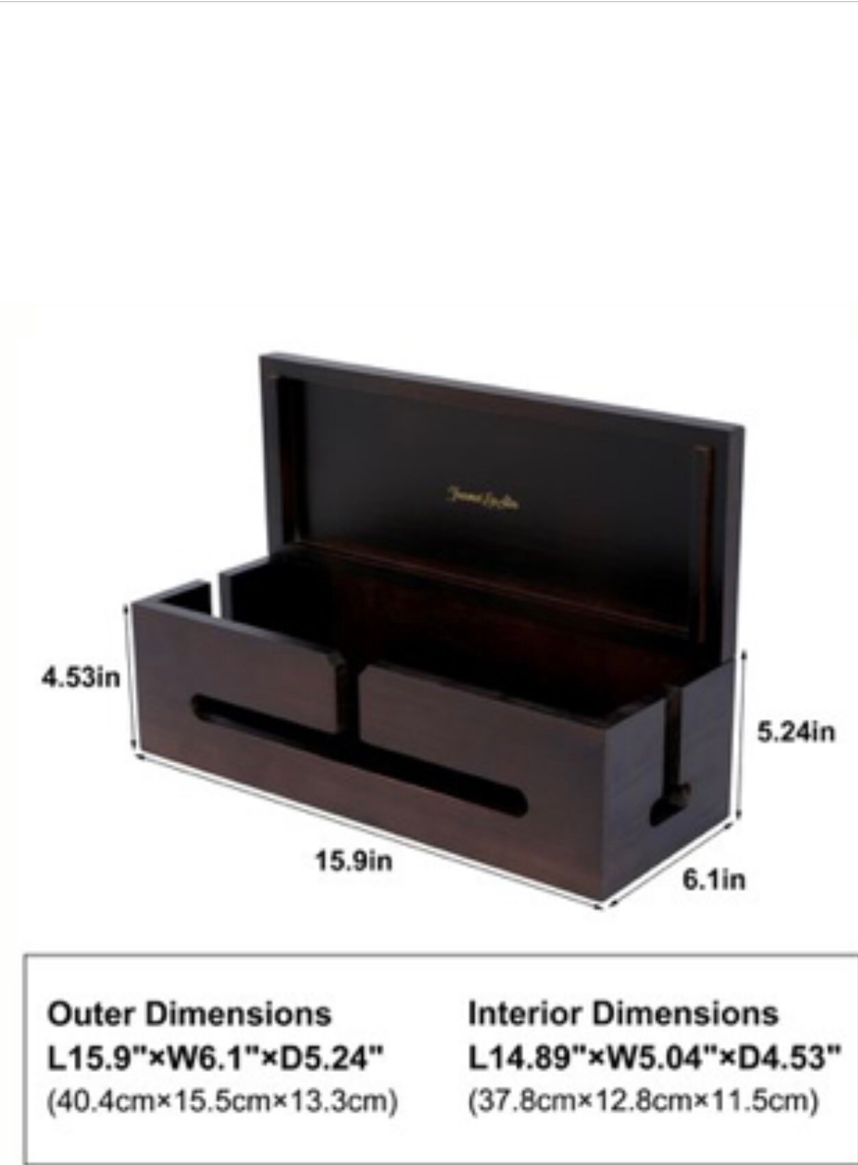 Dark Brown Wood Cable Organizer Box: Minimalist Desk Cord Management ...