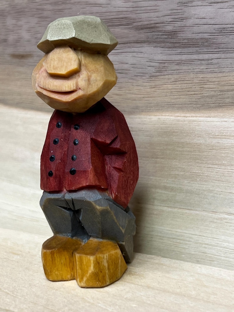 Hand Carved Basswood Chap - "charlie" Wood Sculpture - Etsy