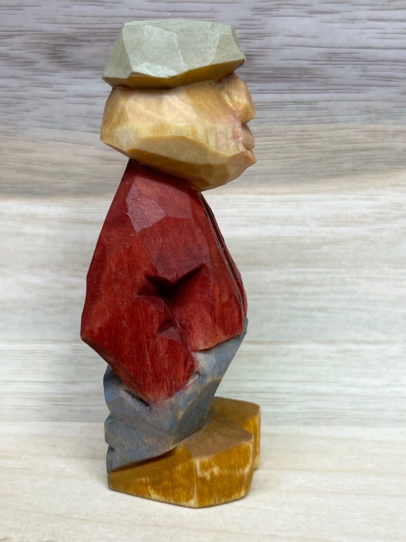 Hand Carved Basswood Chap - "charlie" Wood Sculpture - Etsy
