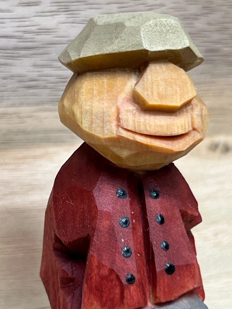 Hand Carved Basswood Chap - "charlie" Wood Sculpture - Etsy