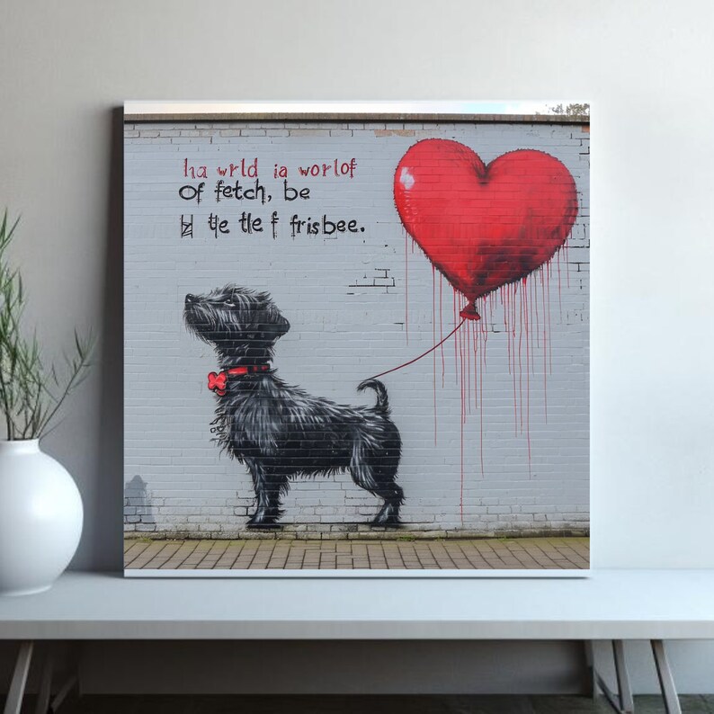 Banksy Style Print, Dog Print, Dog Artwork, Dog Wall Art, Dog Picture ...