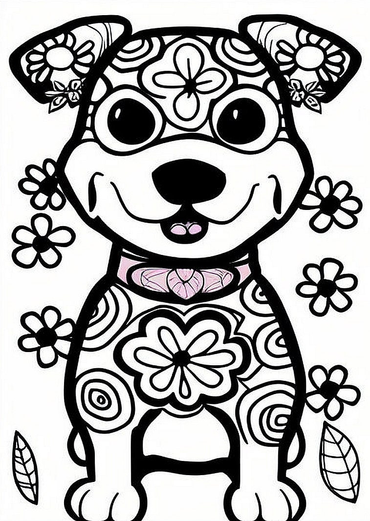 Dog / Puppy Coloring Sheet Pages (5) - Etsy
