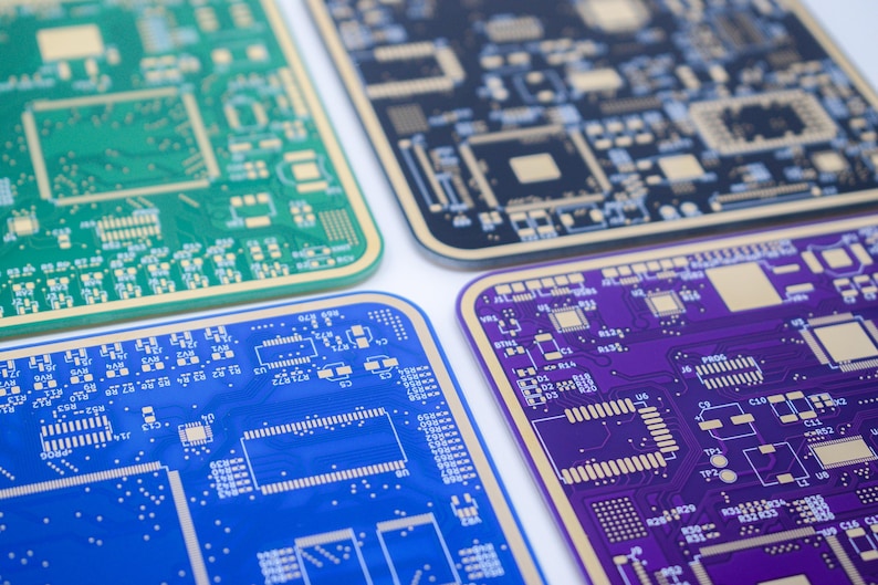 Circuit Board Coaster Multicolor Set - Etsy