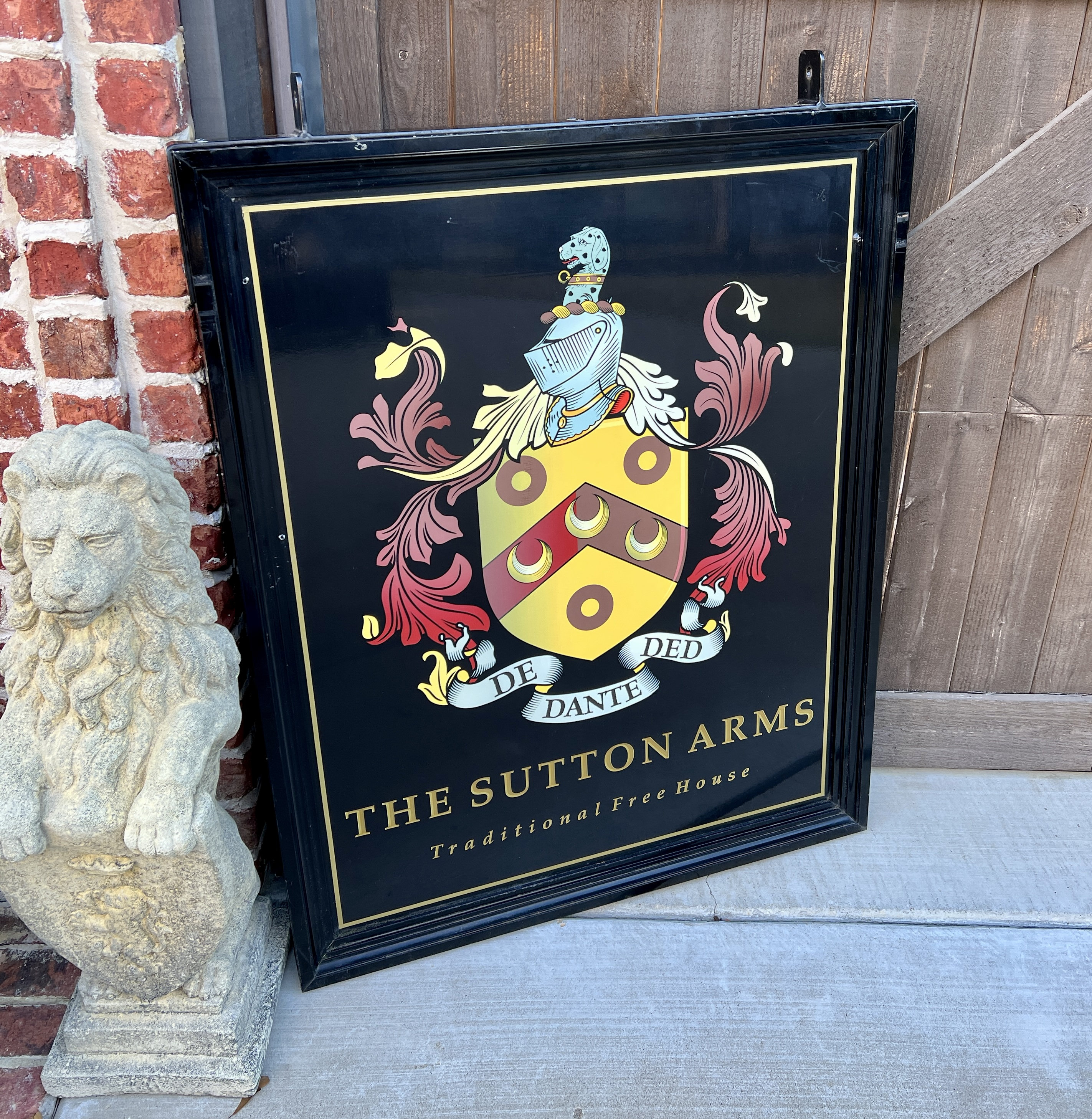 Vintage English Pub Sign Metal Double Sided Sutton Arms Traditional ...