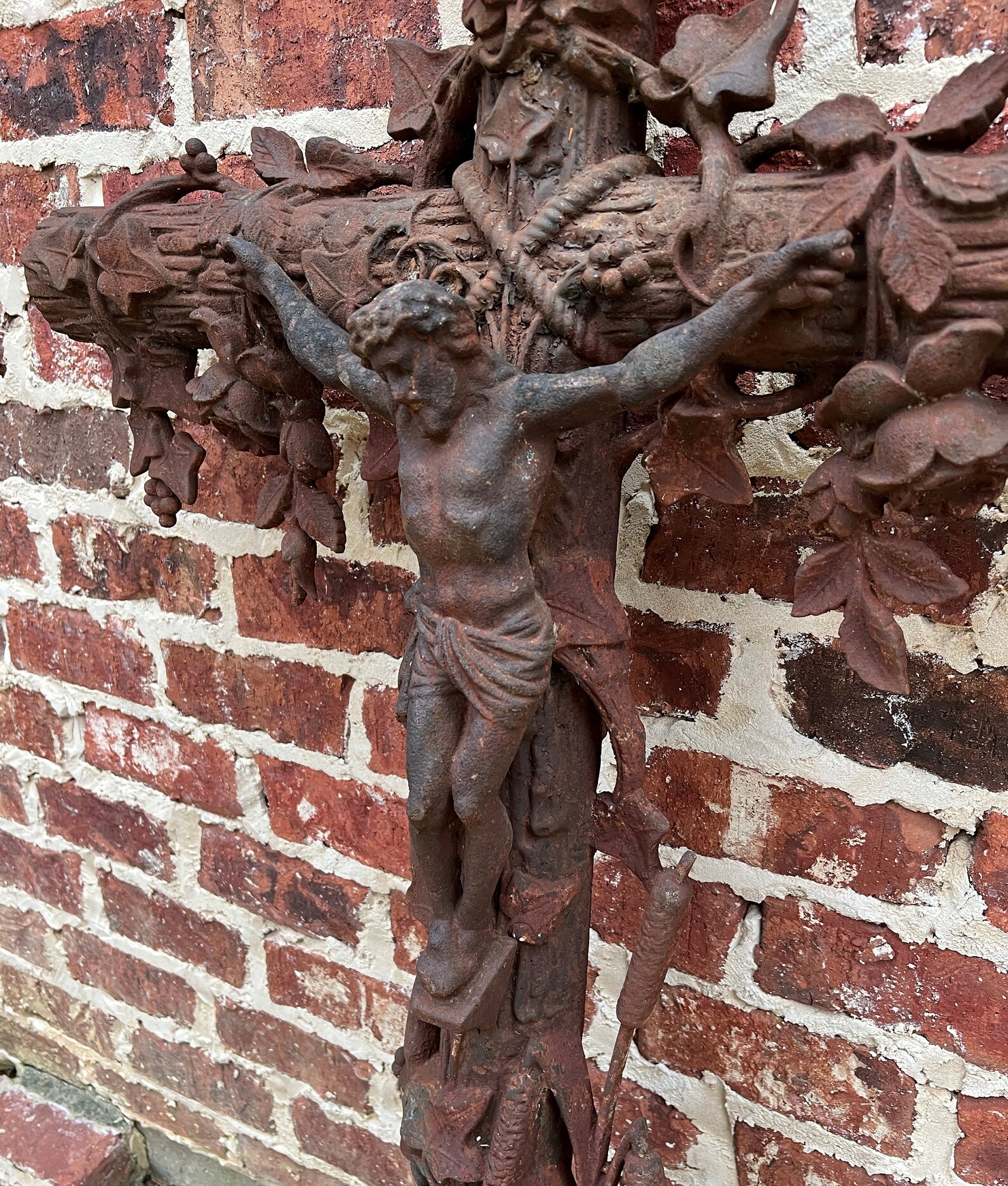 Antique Crucifix Cross Cast Iron Garden Architectural Chapel Church ...