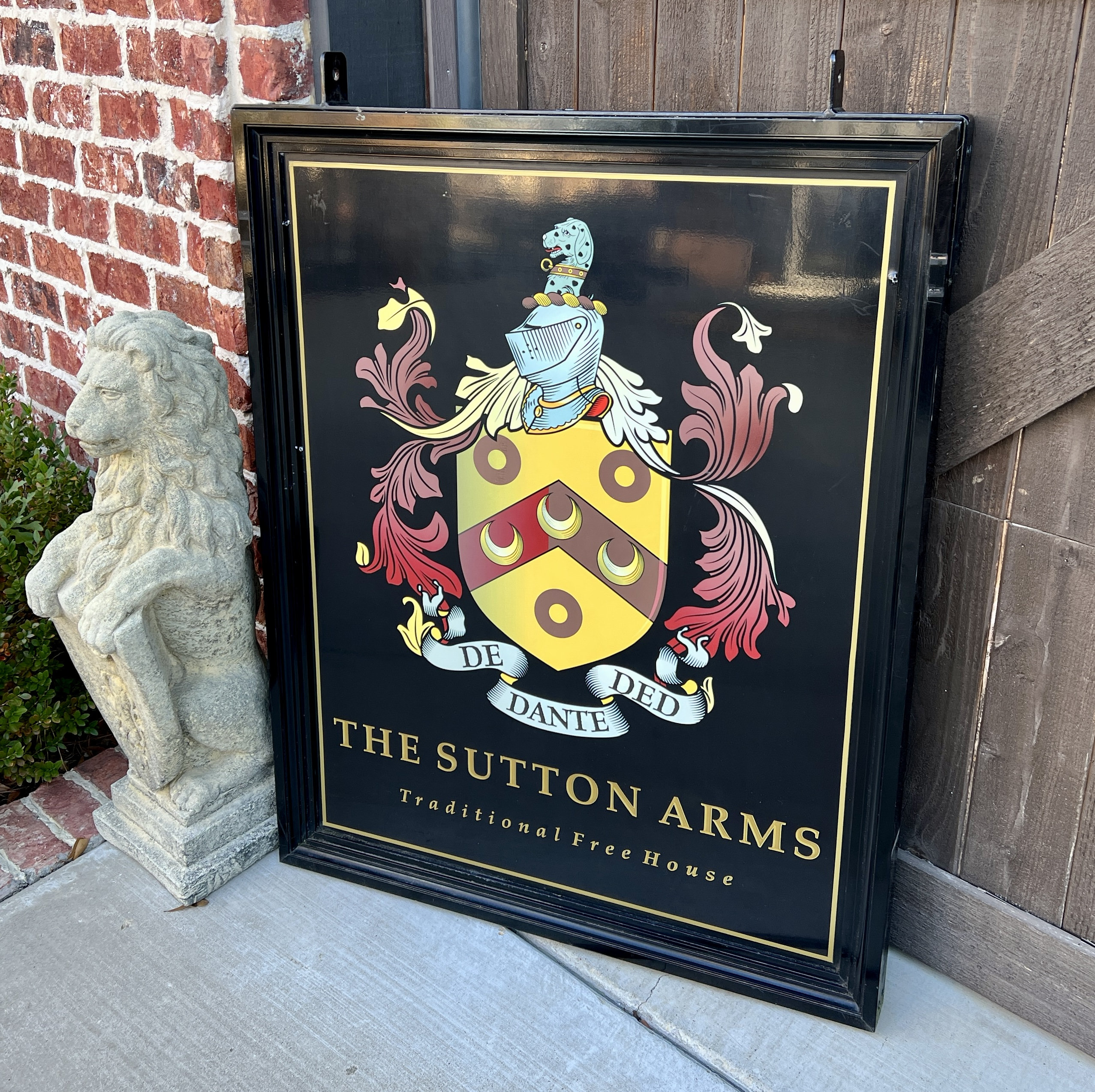 Vintage English Pub Sign Metal Double Sided Sutton Arms Traditional ...
