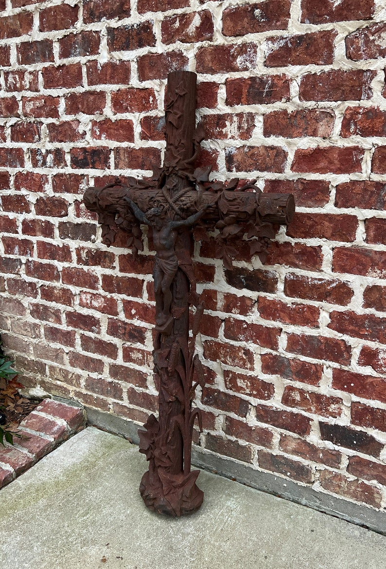 Antique Crucifix Cross Cast Iron Garden Architectural Chapel Church ...