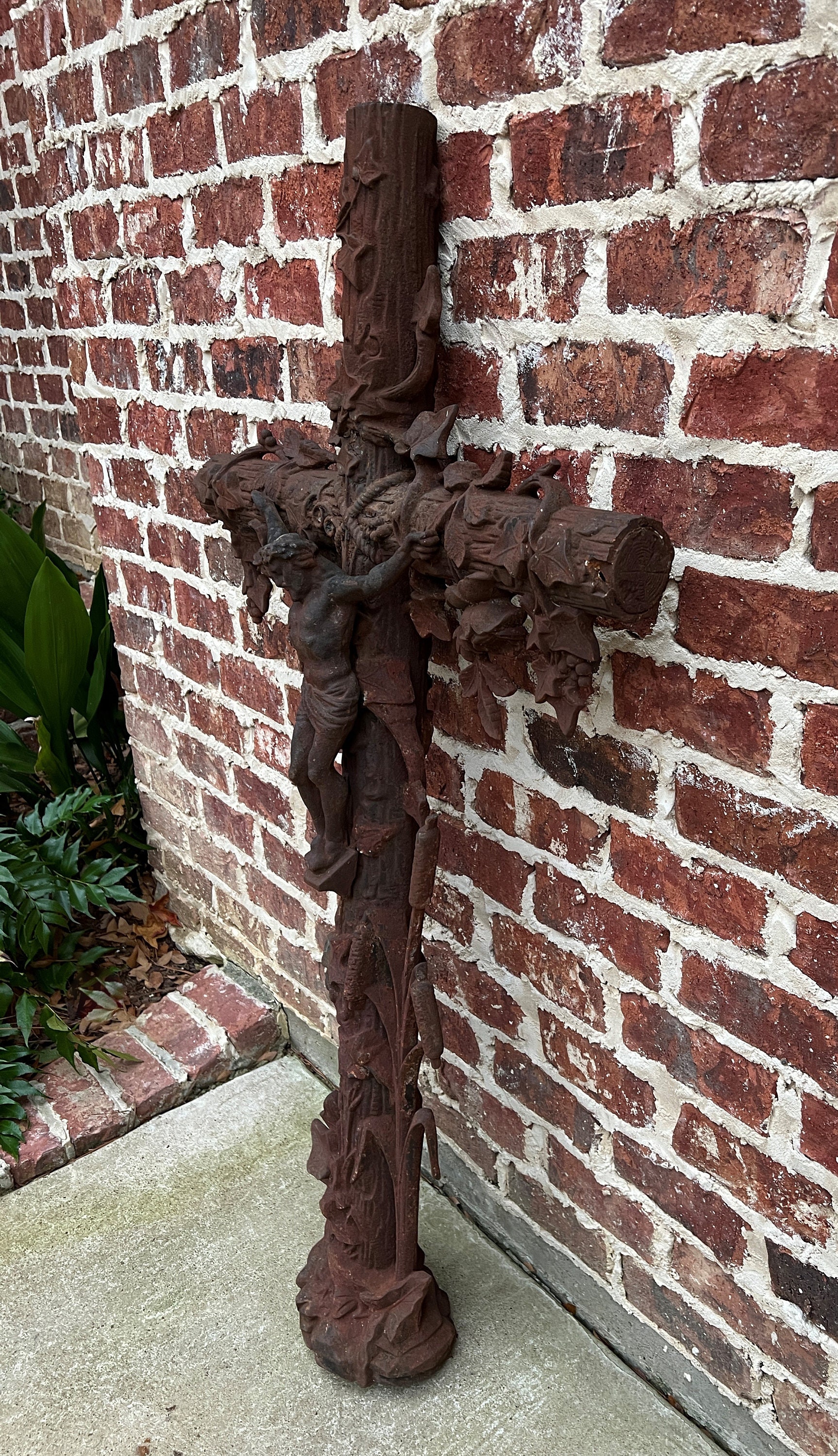 Antique Crucifix Cross Cast Iron Garden Architectural Chapel Church ...