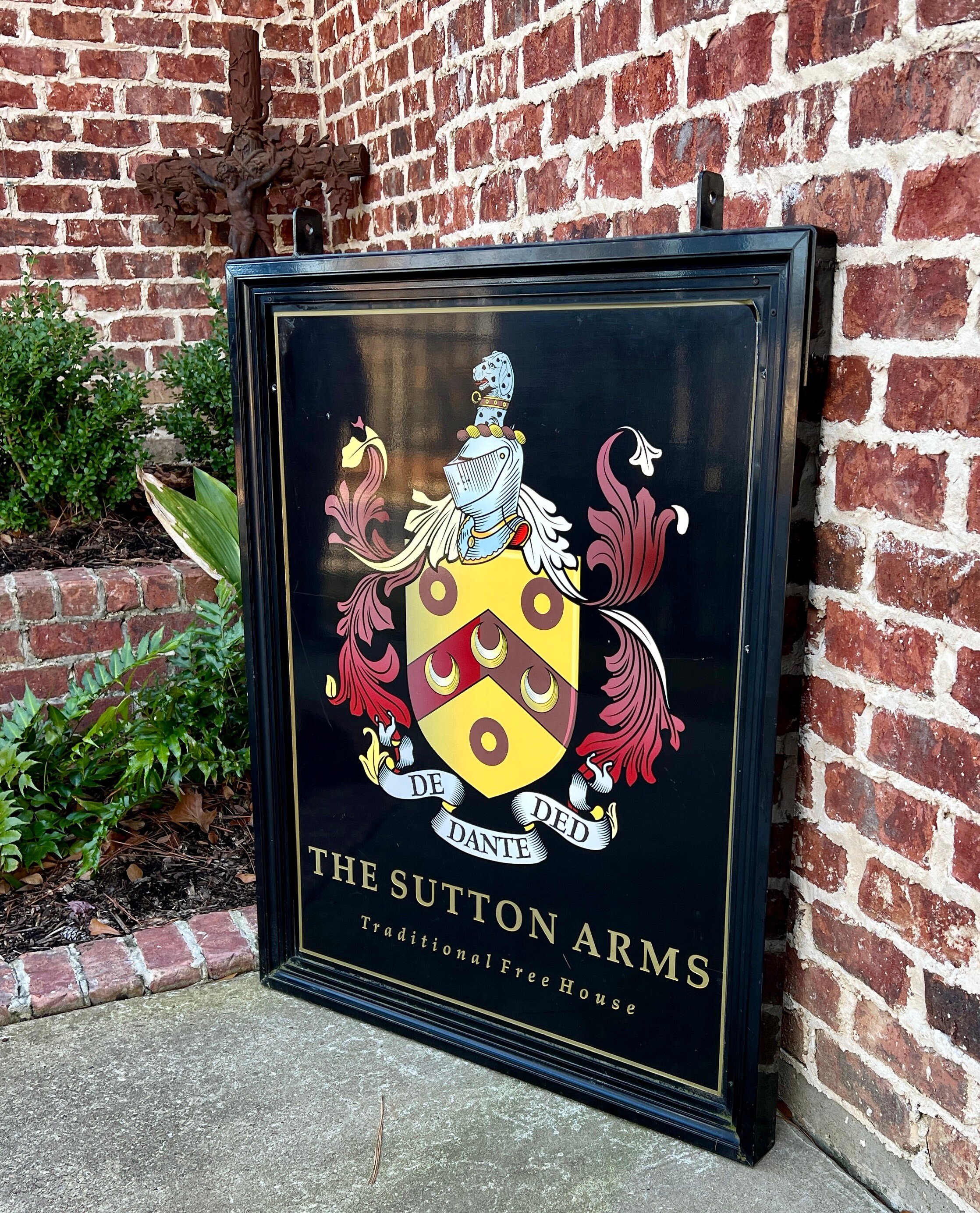 Vintage English Pub Sign Metal Double Sided Sutton Arms Traditional ...