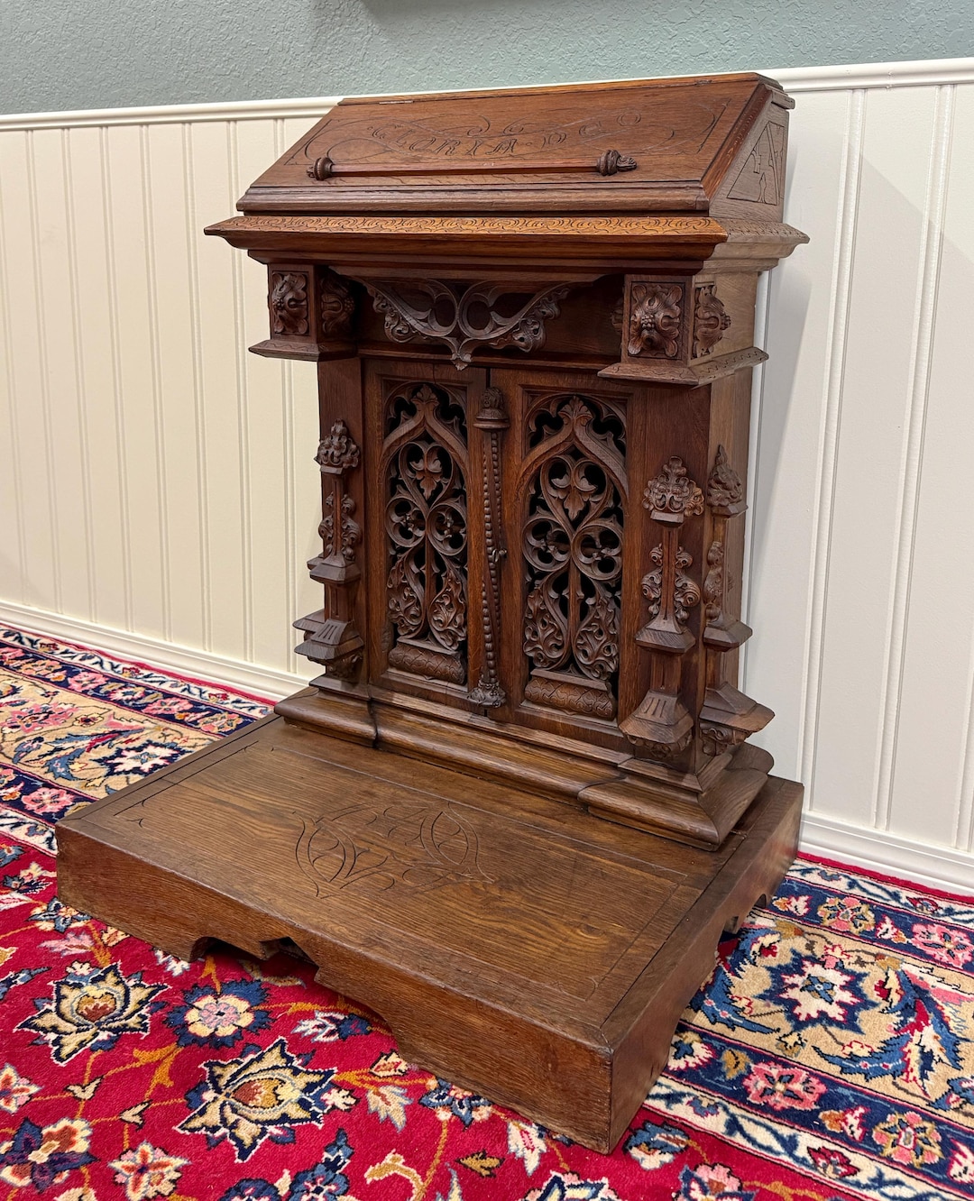 Antique French Gothic Renaissance Prie Dieu Prayer Kneeler Prayer Bench ...