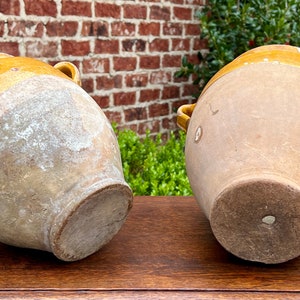 Antique French Country PAIR Confit Pots Pottery Jugs Glazed Ochre ...