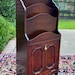 Antique English Book Magazine Rack Bookshelf Oak PETITE Storage Cabinet ...