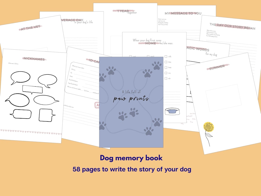 Printable Dog Memory Book | Instant Download | Perfect Gift for ...