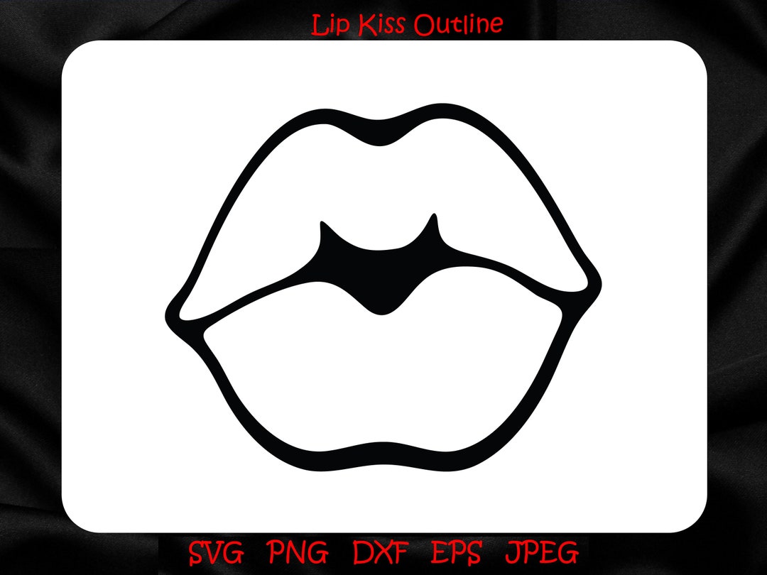 Lip Outline Svg, Kiss Outline Svg, American Lip Outline Svg, Kiss ...