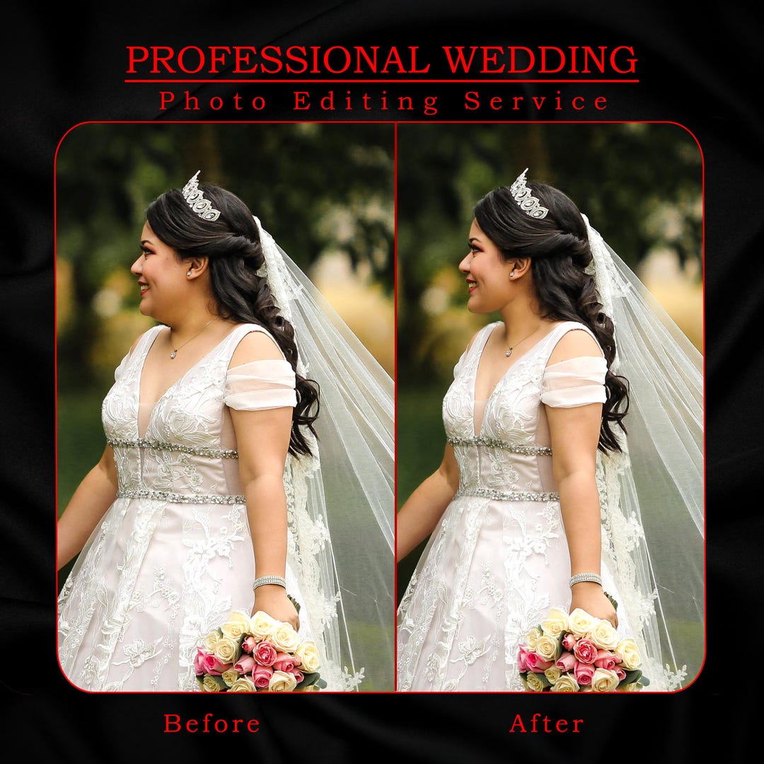 Wedding Photo Retouching- Bride Pose Editing- Wedding Body Slimming-arm ...