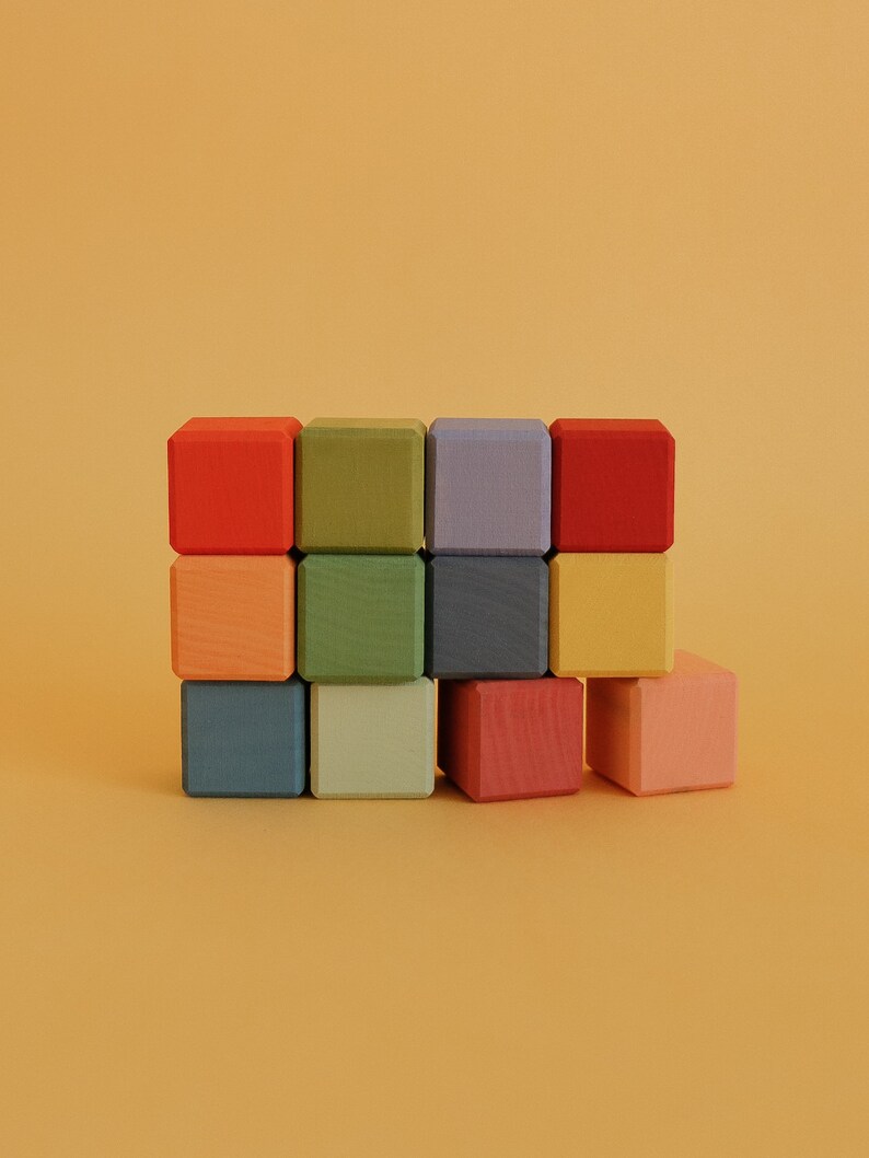 Wooden Truck With 12 Blocks. Confetti. Wooden Rolling Toy. Wooden Car ...