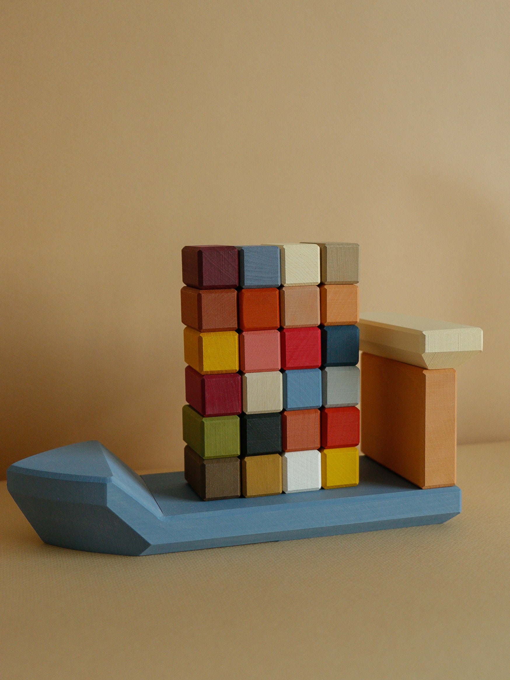 Wooden Building Blocks. Ship With Blocks. Wooden Blocks. Merchant Ship ...