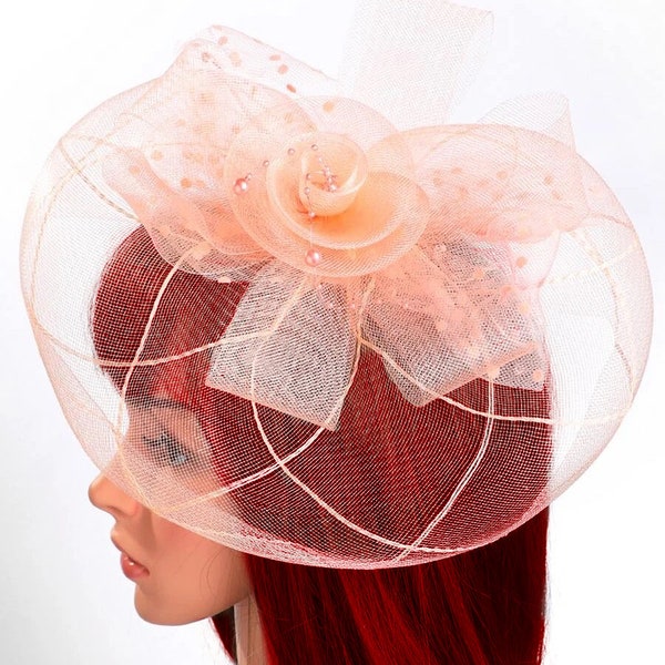 Peach Fascinator - Etsy