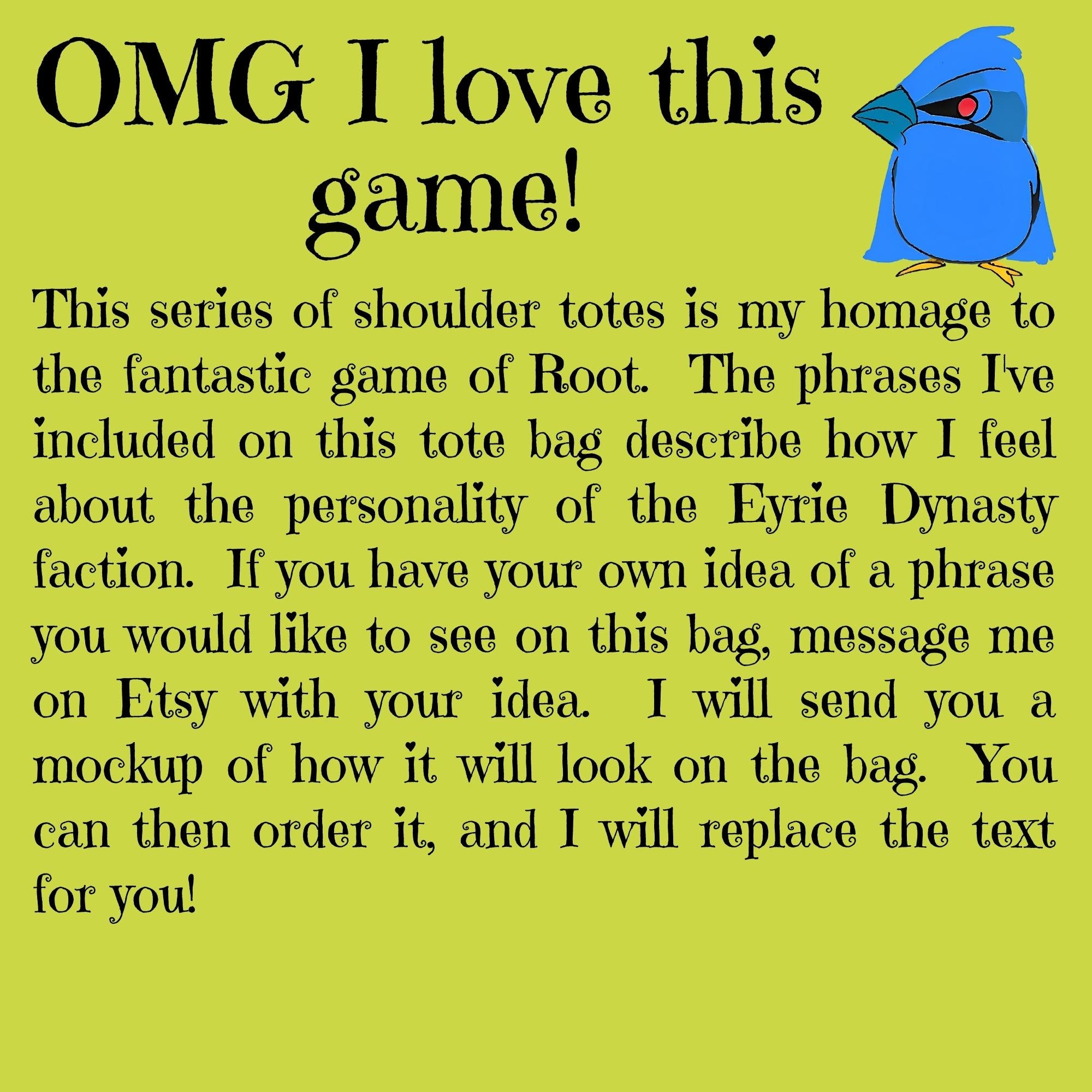 Eyrie Dynasty Faction Tote Bag, Family Board Game Night Shoulder Tote ...