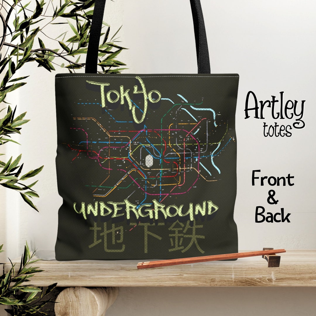 Tokyo Subway Map Tote Bag, Tokyo Metro Underground Reusable Bag, Grunge ...