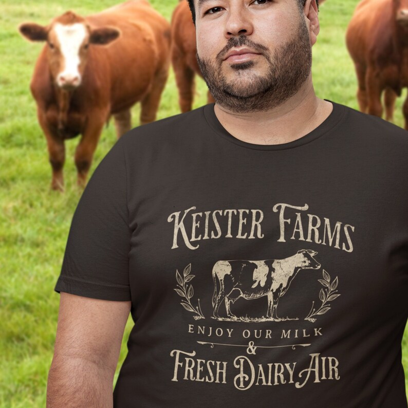 Funny Farmcore Dairy Fresh Farm Shirt, Vintage Style Dad Joke Tshirt ...