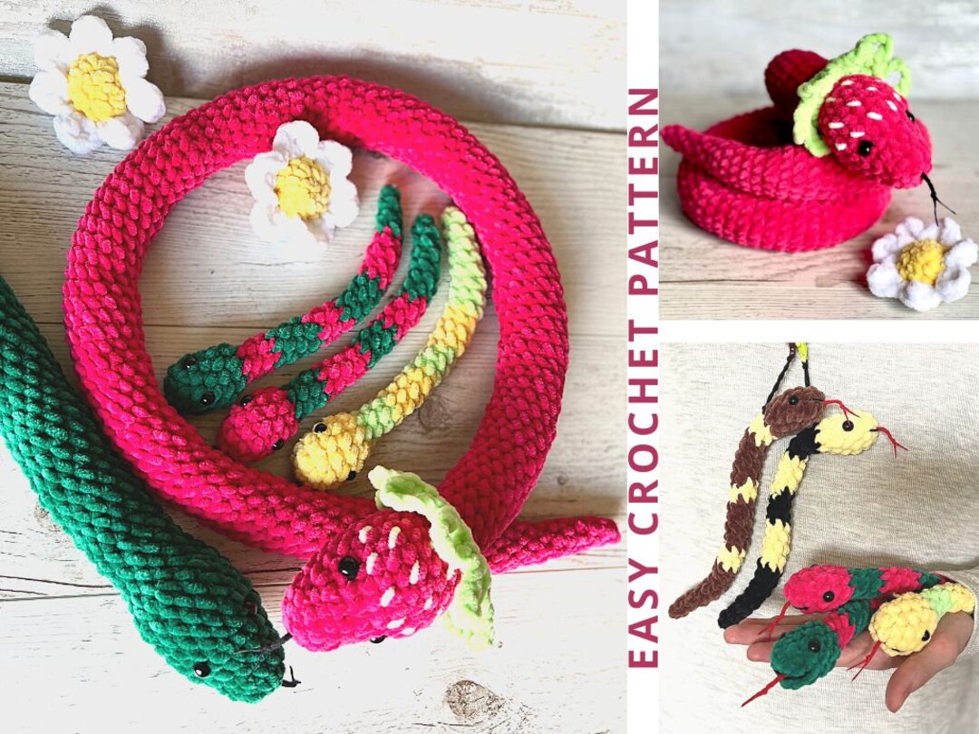Snake Plush CROCHET PATTERN Pdf, Snake Keychain, Handmade Scrunchies ...