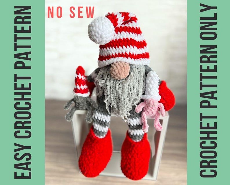 Gnome Memory Game Plush CROCHET PATTERN, Gnome Plushie, Keychain Gnome ...