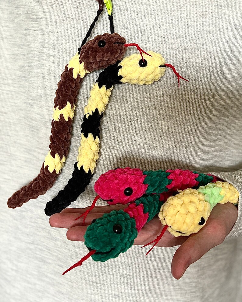 Snake Plush CROCHET PATTERN Pdf, Snake Keychain, Handmade Scrunchies ...
