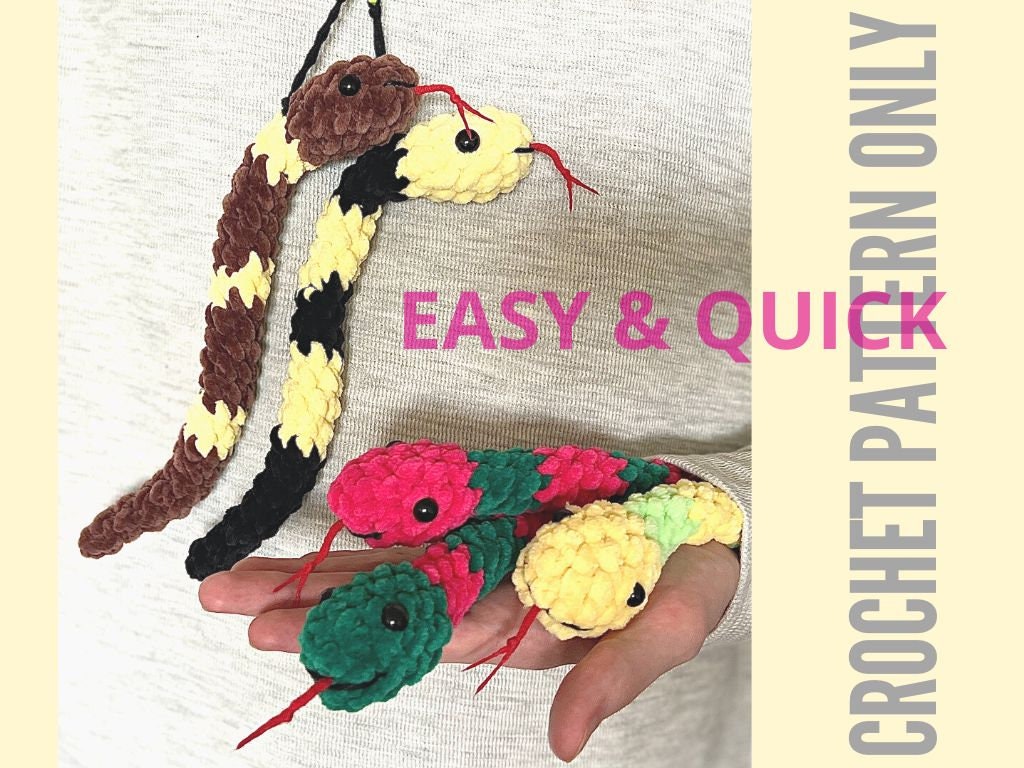 Snake Keychain Plush CROCHET PATTERN Pdf Crochet Snake - Etsy