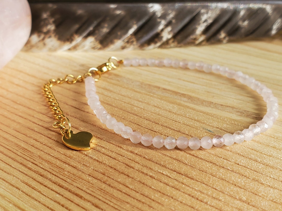 Natural Gemstone Rose Quartz Bracelet | Stunning Rose Quartz Bracelet ...