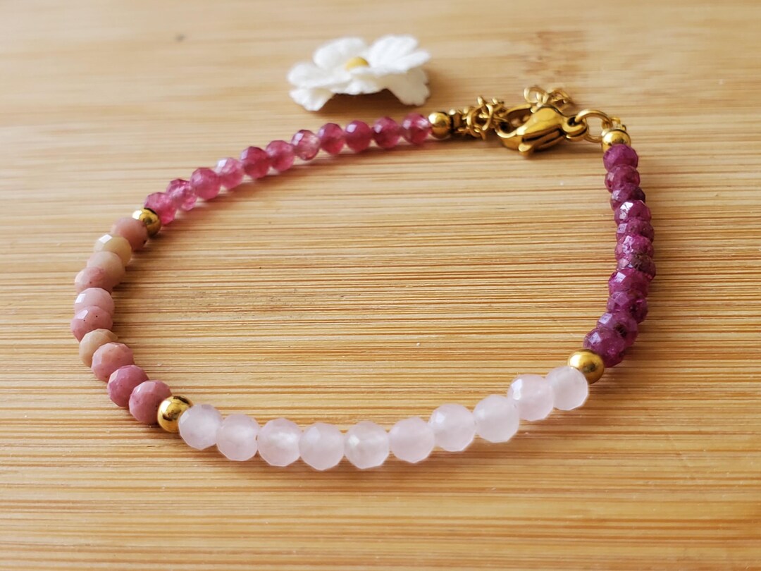 Attract Love Bracelet Trio: Ruby, Rose Quartz, & Pink Tourmaline ...