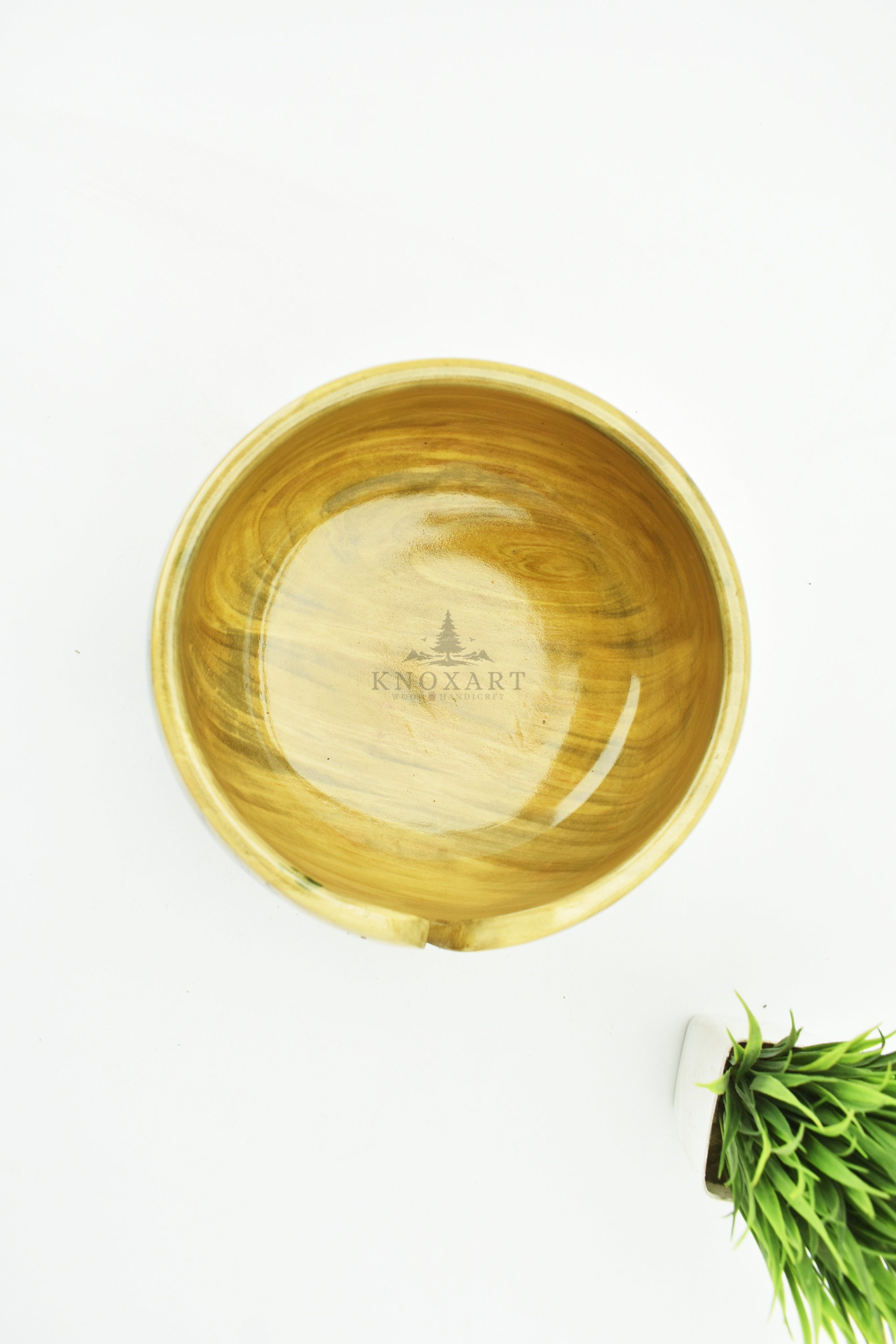 Wooden Yarn Bowl Standard Sizeyellow Multipurpose Wooden Bowl &resin ...