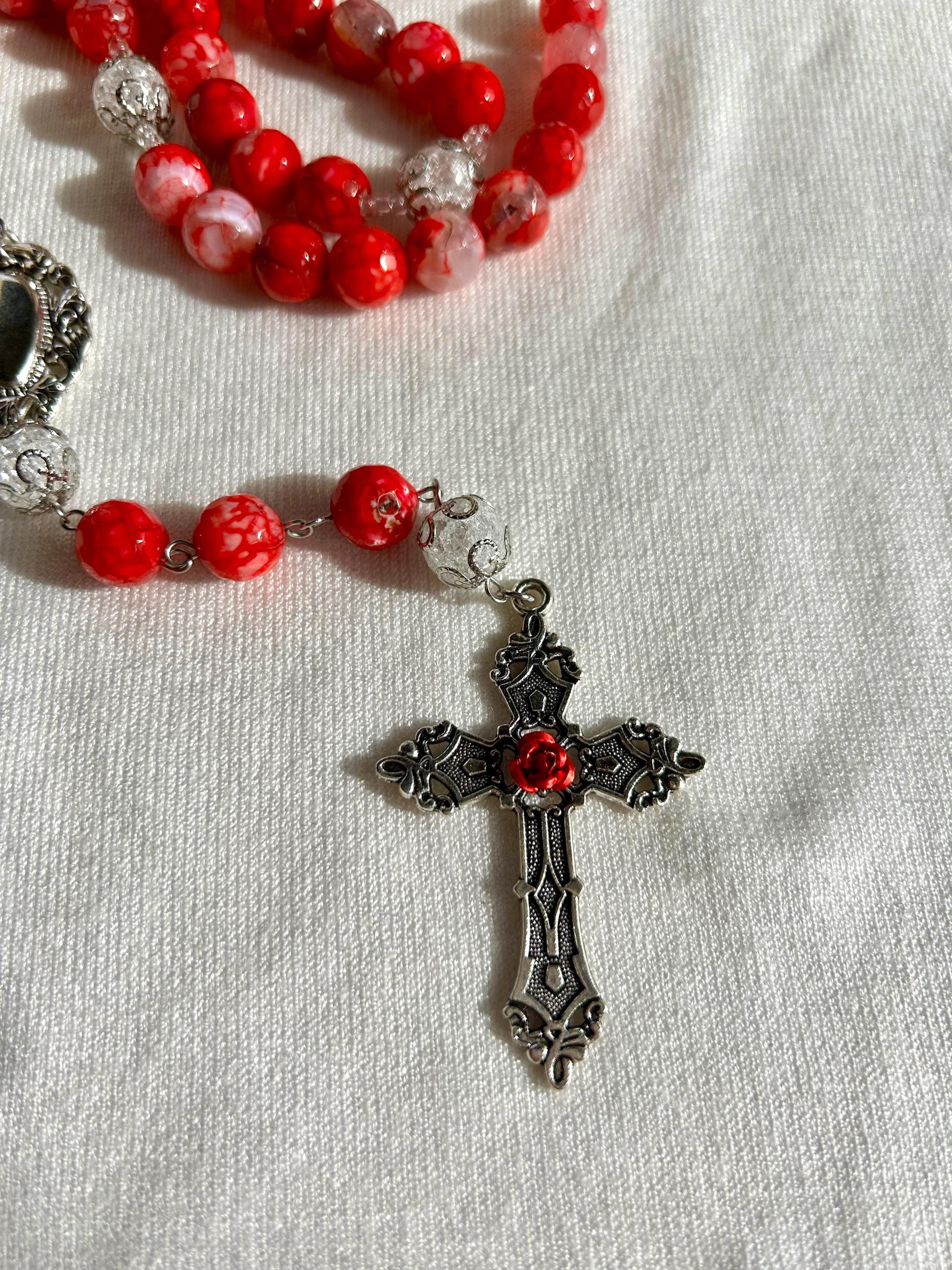 10mm/rosary Beads/red Blood/red Rosary, Mother’s Day Gift,croatian ...