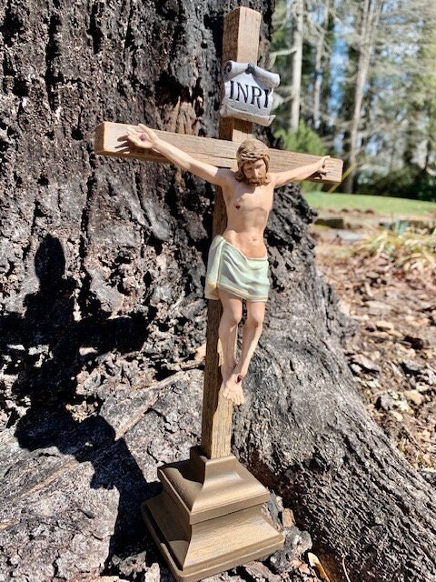 Hand-painted Crucifix, Hanging or in Base - Etsy