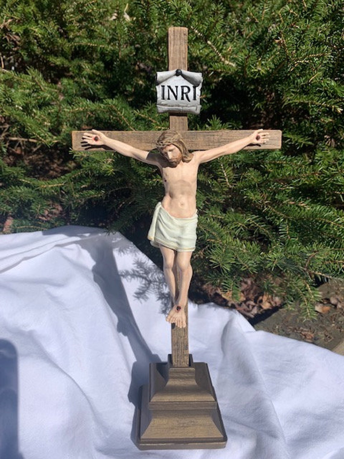 Hand-painted Crucifix, Hanging or in Base - Etsy