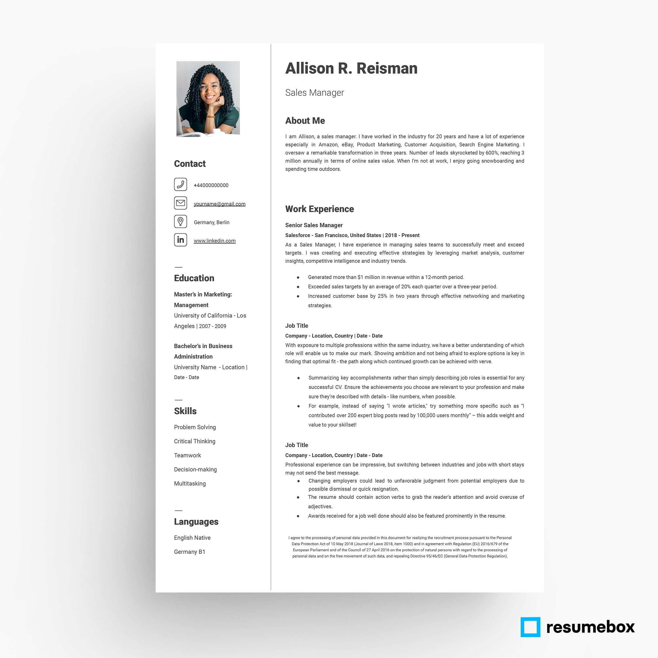 Paquete de 3 plantillas de CV compatibles con ATS Plantilla 2023 para ...