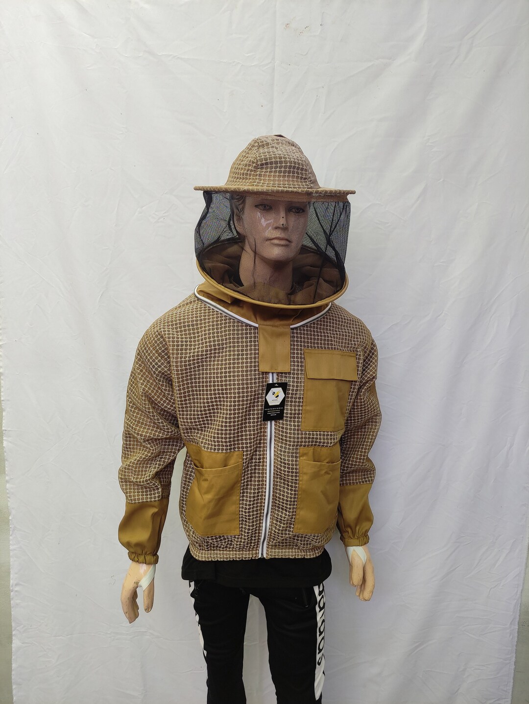 Brown Beekeeping Ventilated Jacket With Round Veil/ventilated Jacket/3 ...