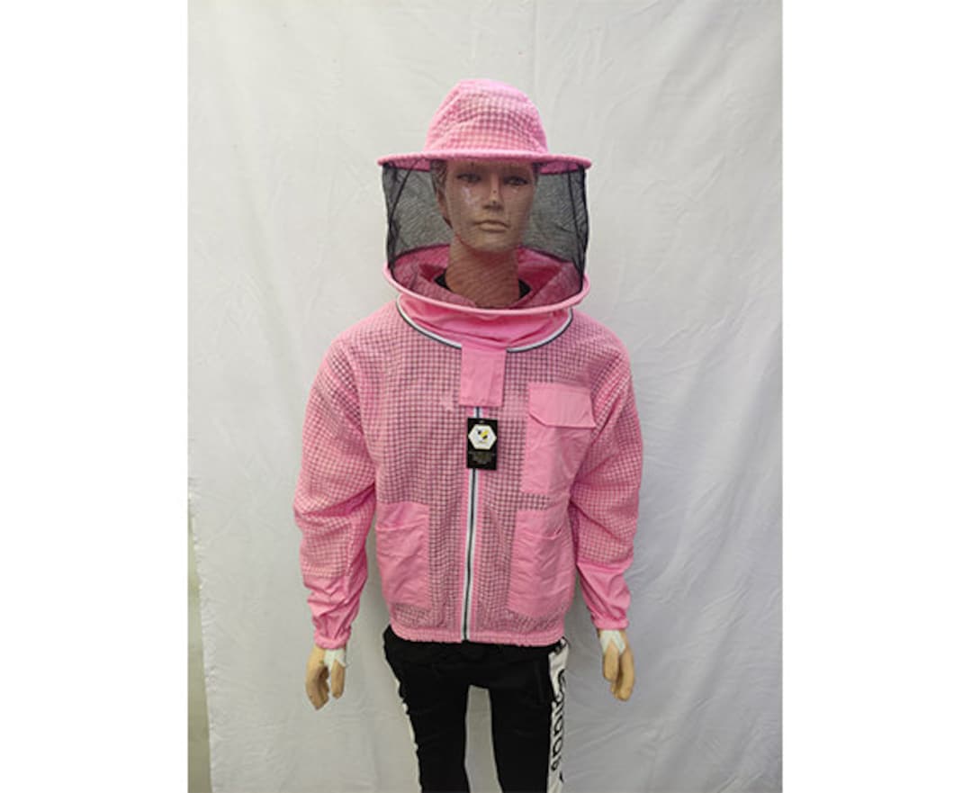 Pink Beekeeping Ventilated Jacket With Round Veil/ventilated Jacket/3 ...
