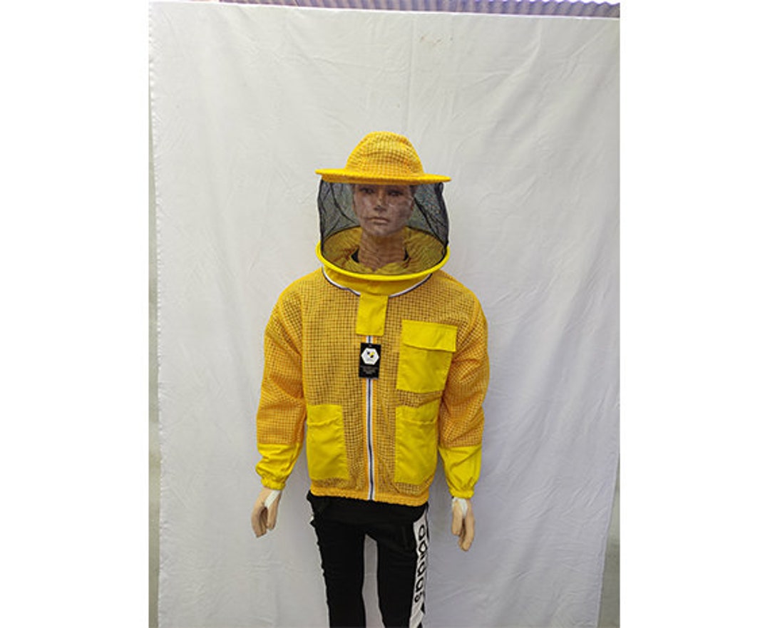 Yellow Beekeeping Ventilated Jacket With Round Veil/ventilated Jacket/3 ...