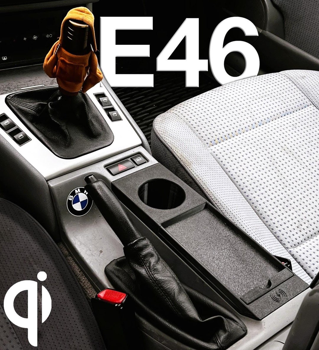 BMW Series 3 E46 Wireless Charger 20W Fast Charge and Cup Holder + Gift ...