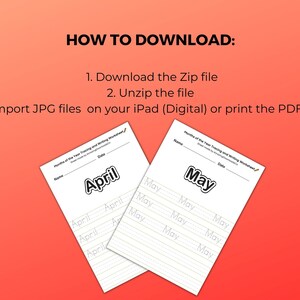 Months of the Year Tracing Worksheets Printable, Practice Handwriting ...