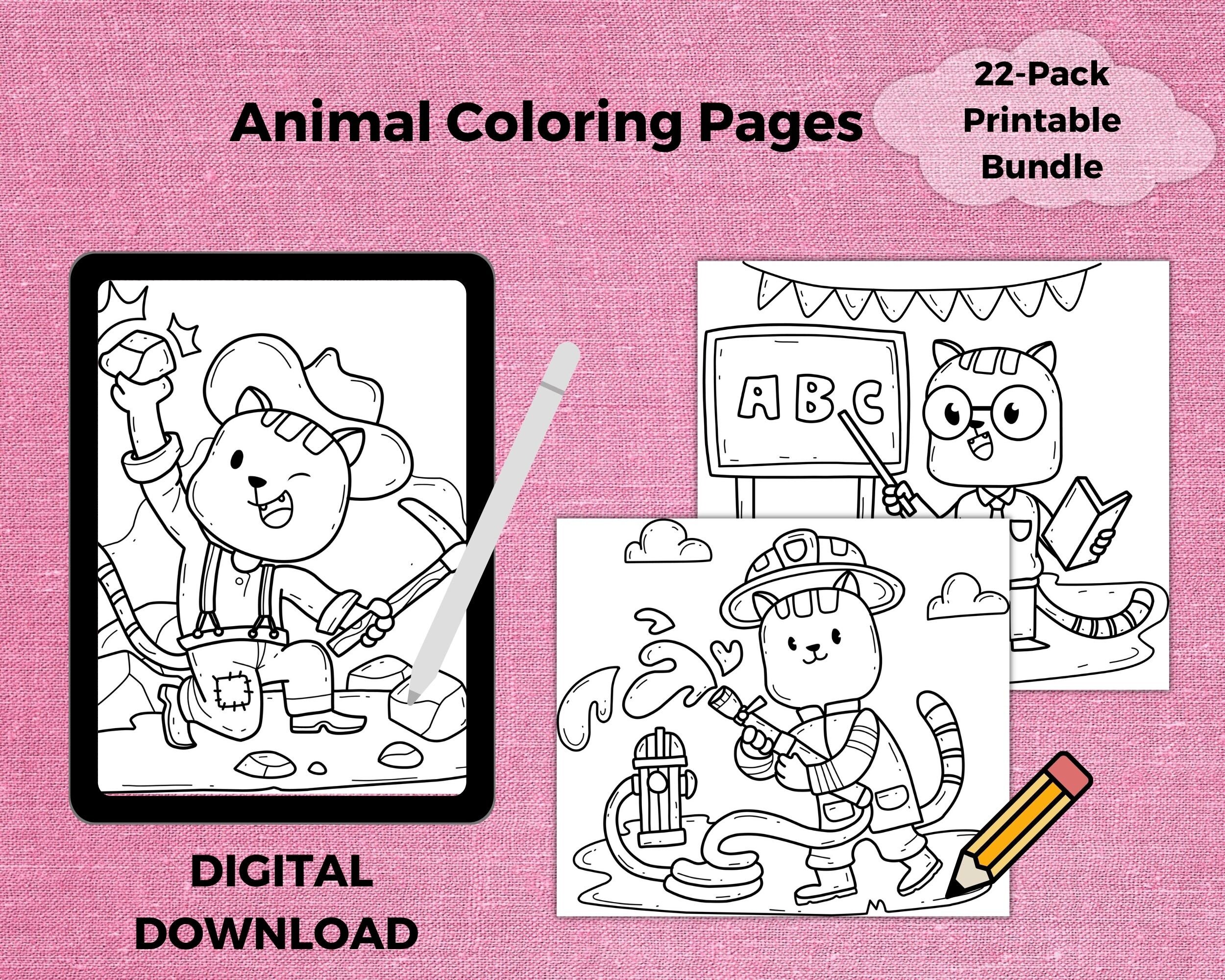 Kids Animal Coloring Pages, Coloring Printable Worksheet, Printable ...