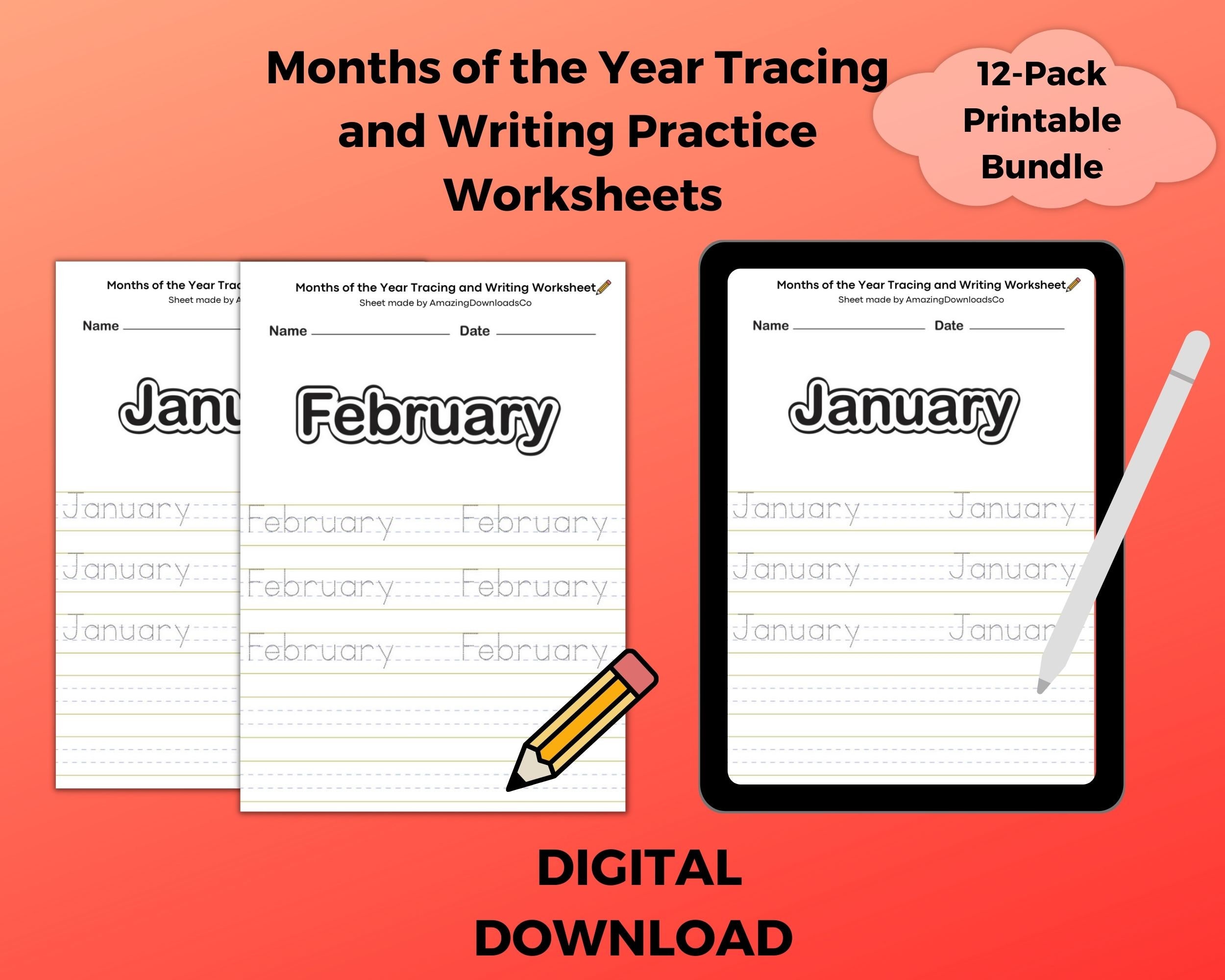 Tracing Months Of The Year